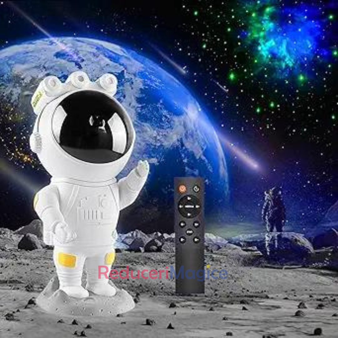 Astronaut proiector LED si laser cu proiectie stele,RGB, telecomanda ...